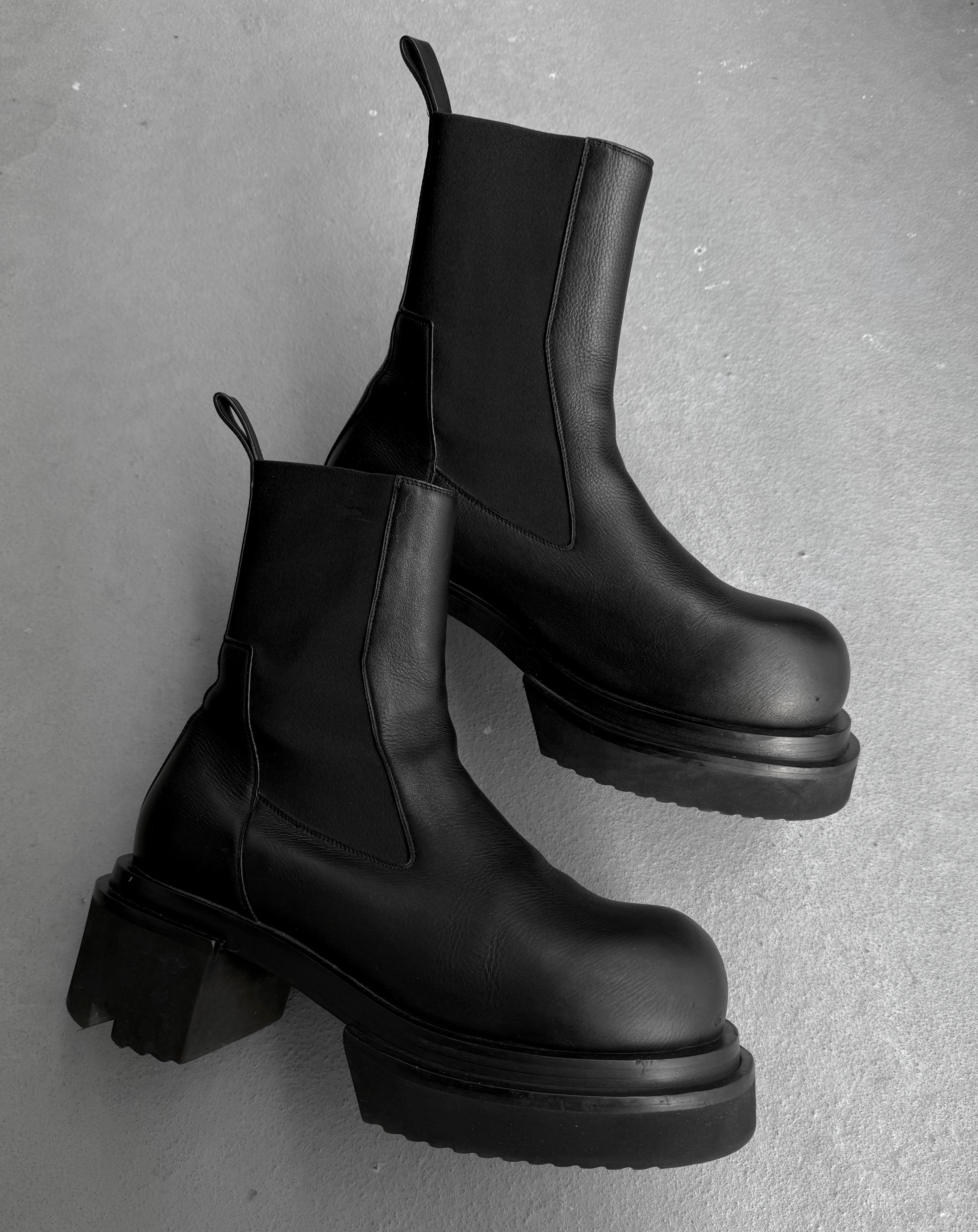 Rick Owens SS22 "FOGACHINE" Beatle Ballast Leather Boots – DRIEW