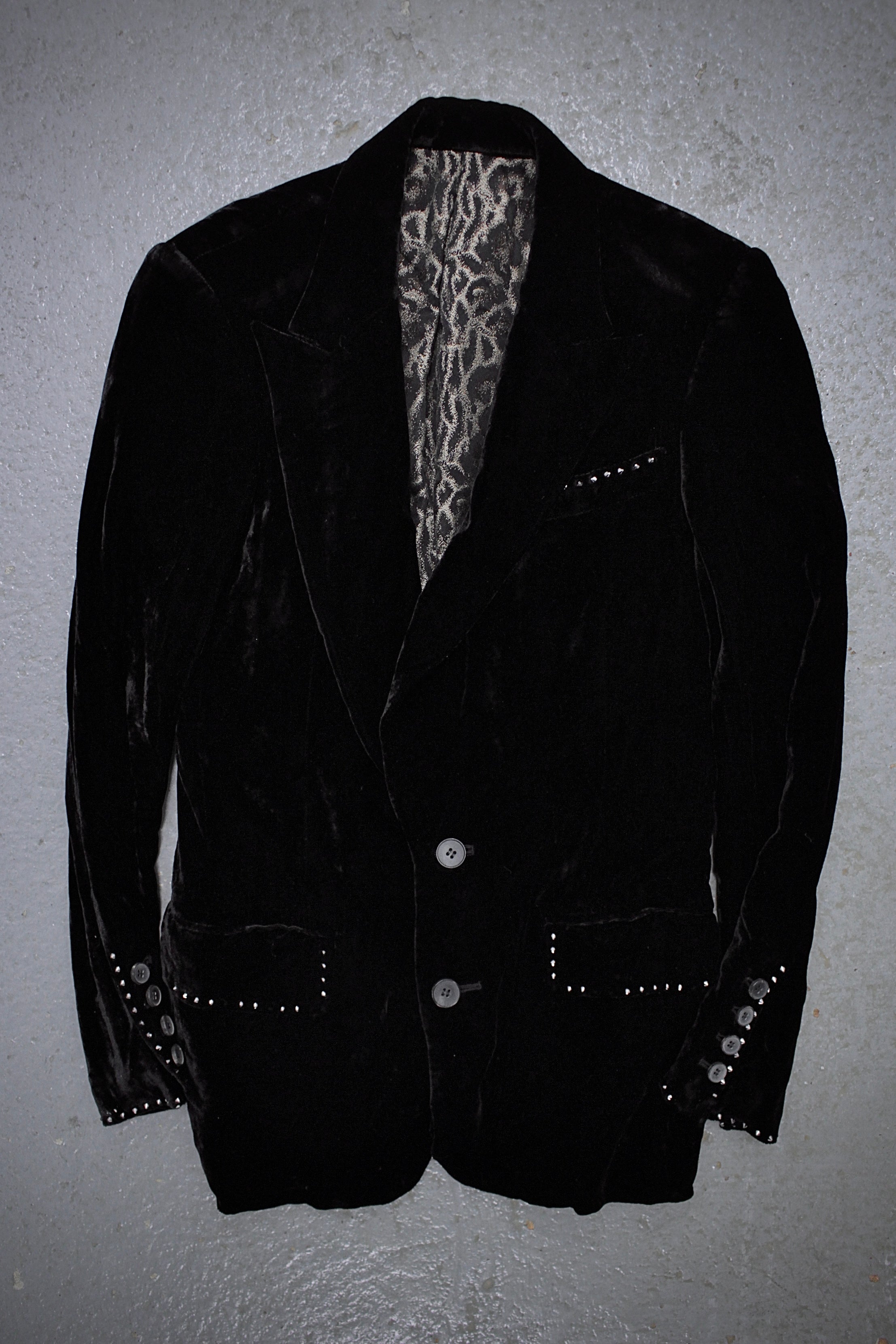 roen by Hiromu Takahara Early 00s Swarovski Crystal Stud Crushed Velve ...