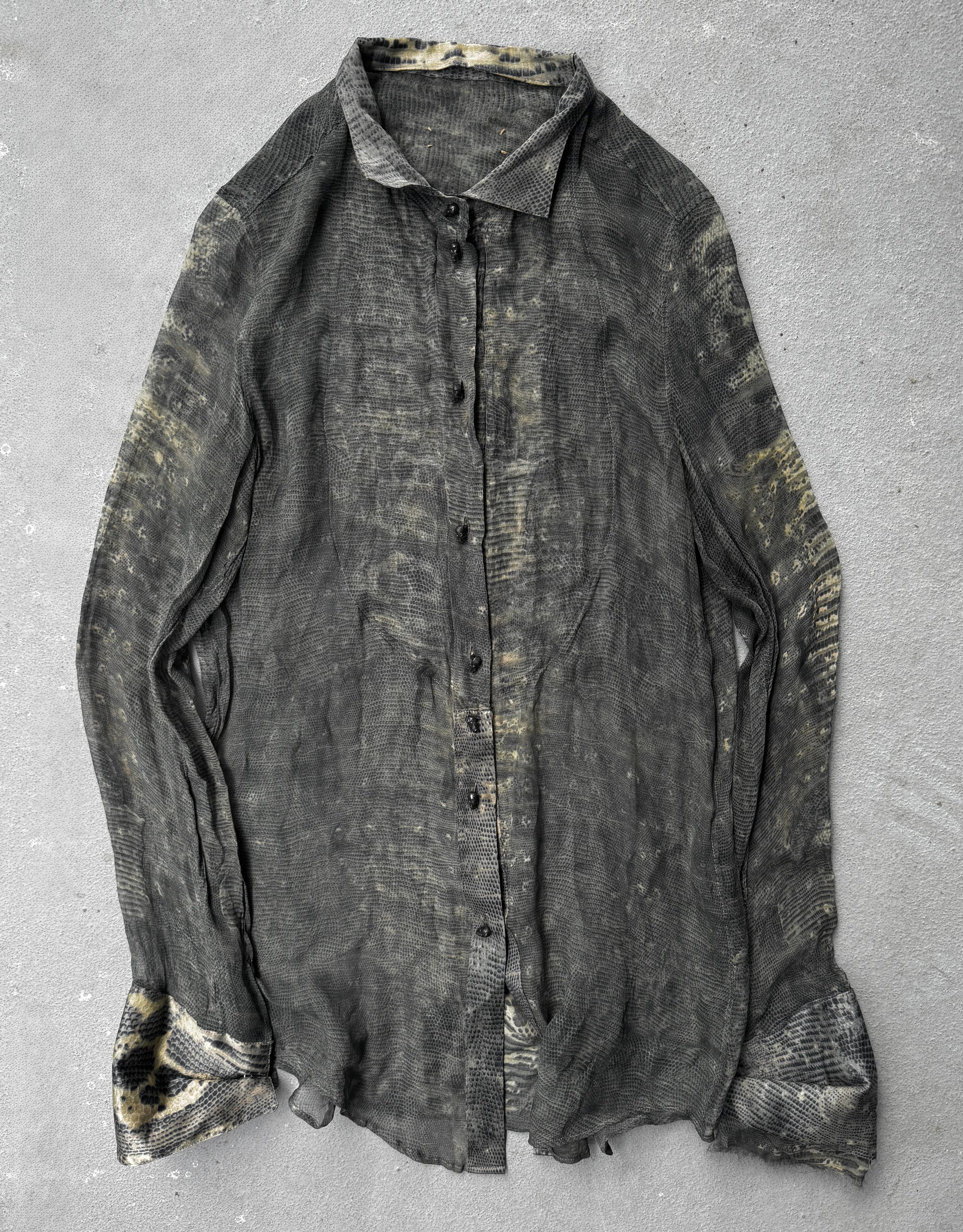 IfSixWasNine 'NO. TXS-4 21160F' Sheer Reptile Print Silk Shirt – DRIEW